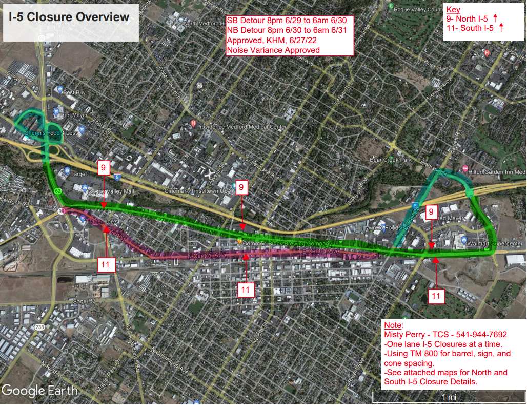I-5 Paving To Detour Traffic Through Medford City of Medford